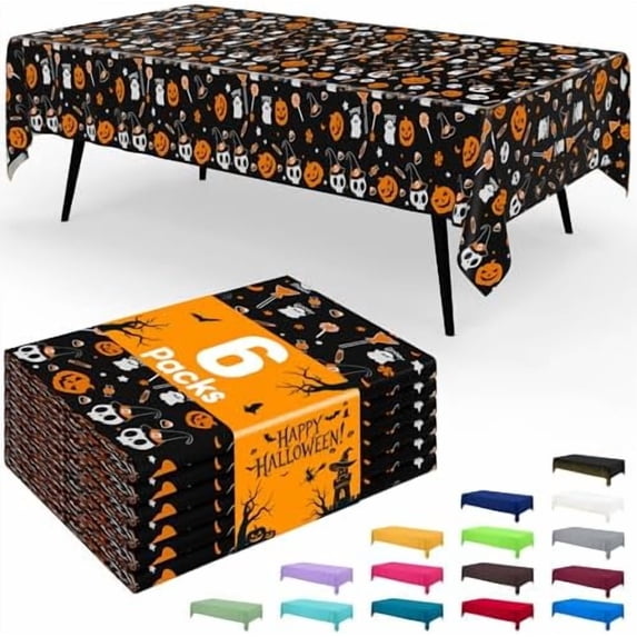 Disposable Table Cloth - 6 Pack, 54 x 108 Inch Waterproof Rectangle ...
