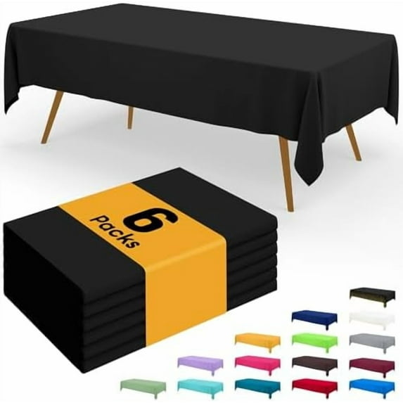 Disposable Table Cloth - 6 Pack, 54 x 108 Inch Waterproof Rectangle ...
