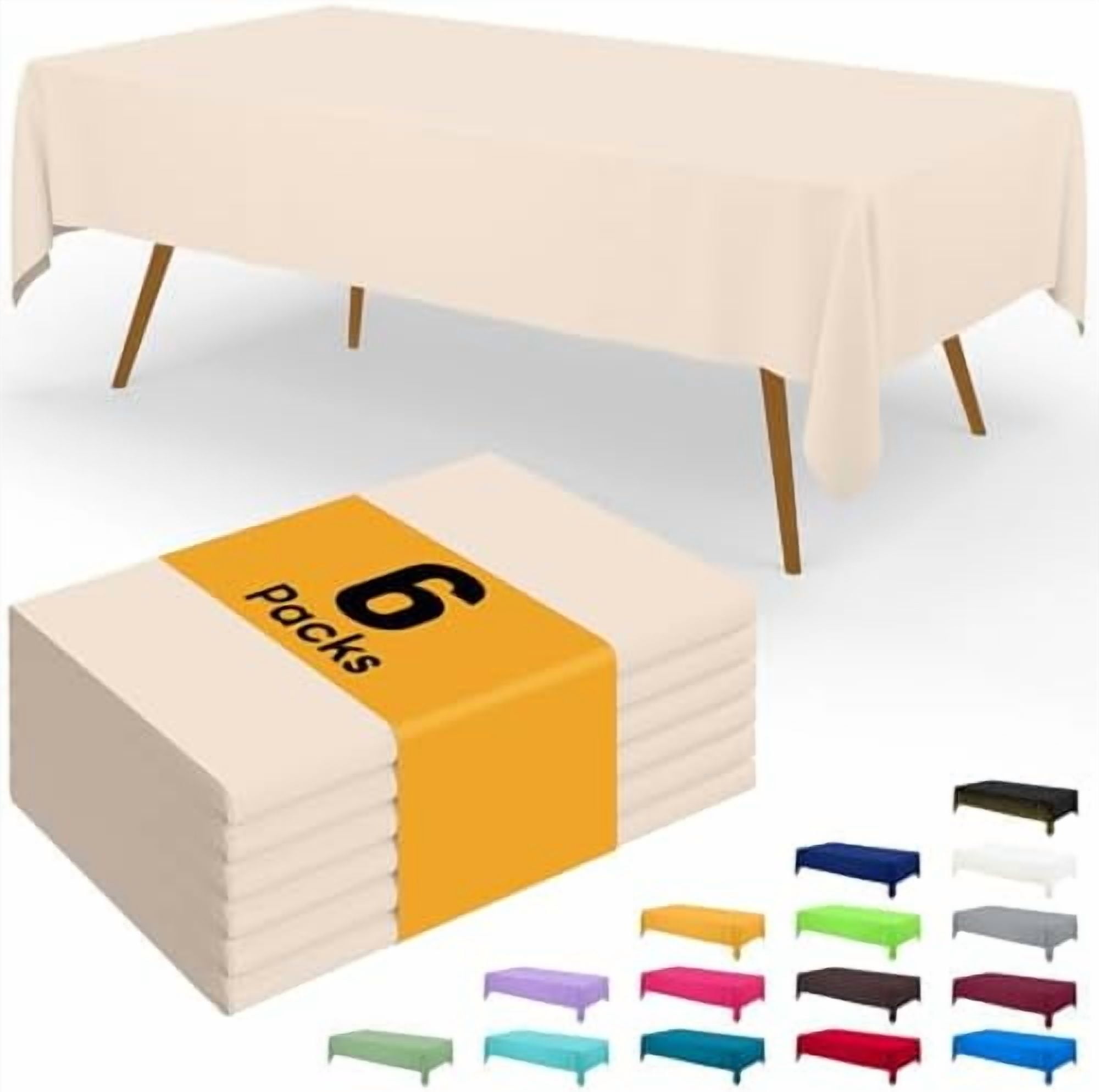 Disposable Table Cloth - 6 Pack, 54 x 108 Inch Waterproof Rectangle ...