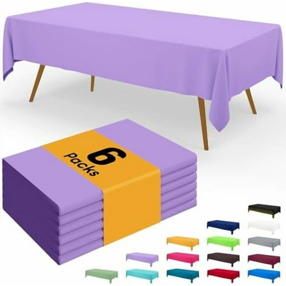 Disposable Table Cloth - 6 Pack, 54 x 108 Inch Waterproof Rectangle ...