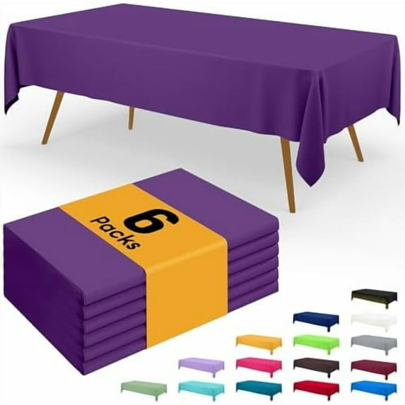 Disposable Table Cloth - 6 Pack, 54 x 108 Inch Waterproof Rectangle ...