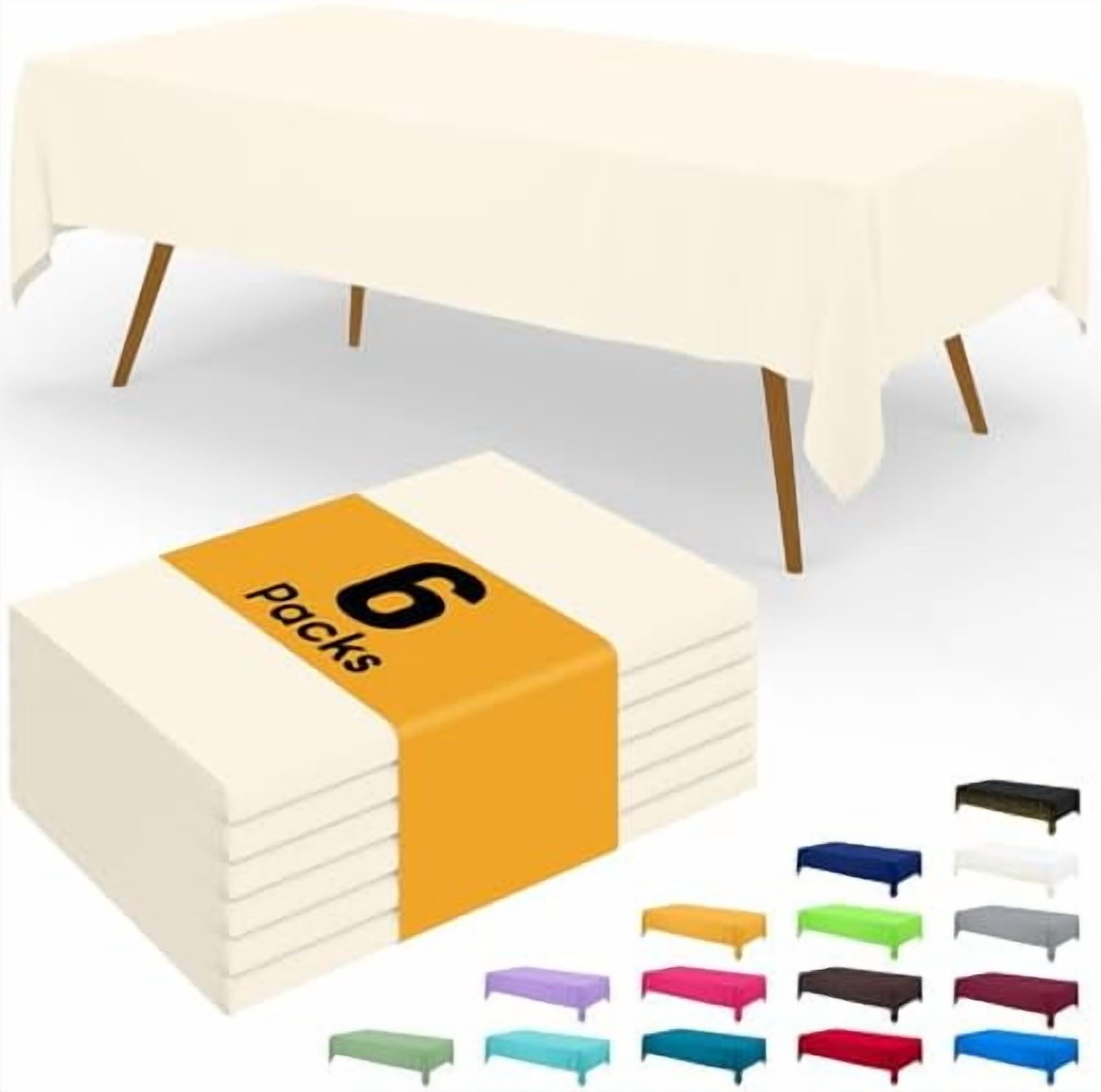 Disposable Table Cloth - 6 Pack, 54 x 132 Inch Waterproof Rectangle ...