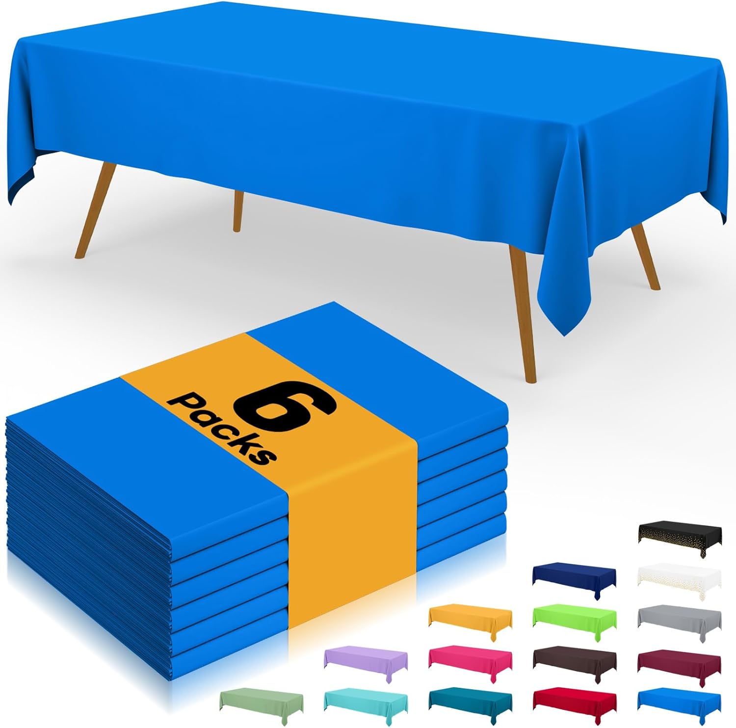Disposable Tablecloth, 54 x 108 Inch Waterproof Rectangular Tablecloth ...