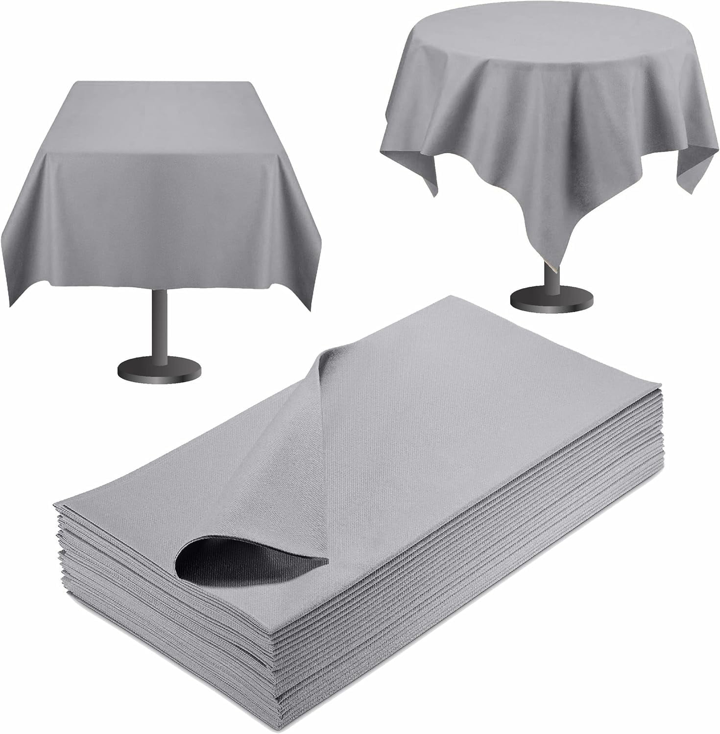 Disposable Tablecloth for Square Or Round Table, [20-Pack] 48" x 48 ...