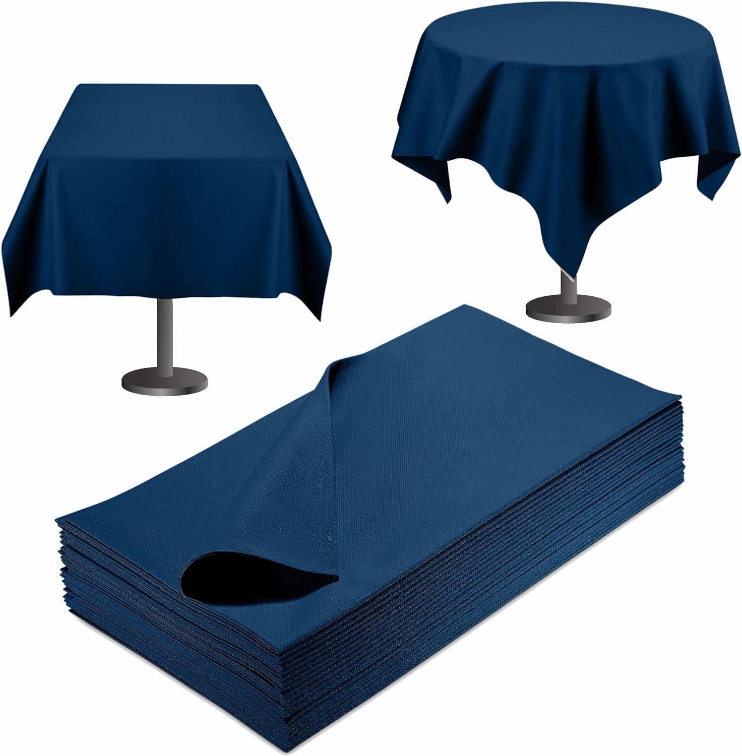 Disposable Tablecloth for Square Or Round Table, [20-Pack] 55" x 55 ...