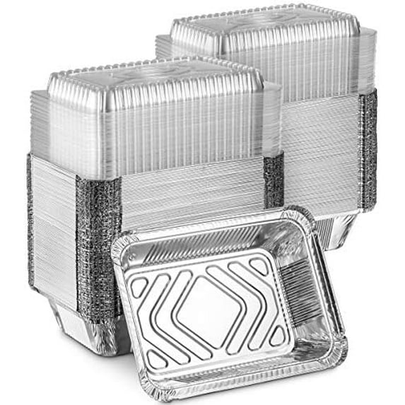 Disposable Takeout Pans with Clear Lids | 2lb Capacity Aluminum Foil ...