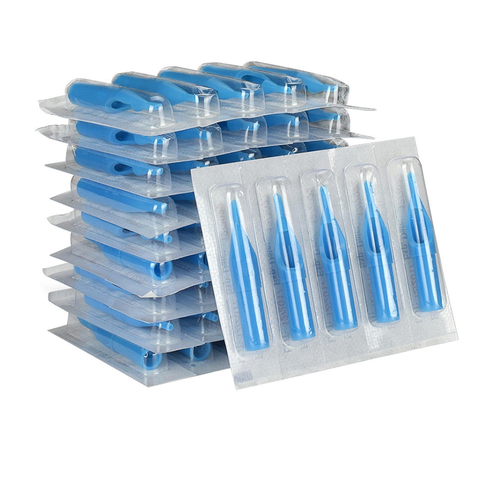 Disposable Tips For 3/5/7/9/11RLT Round Flat Needles 50PC Blue ...