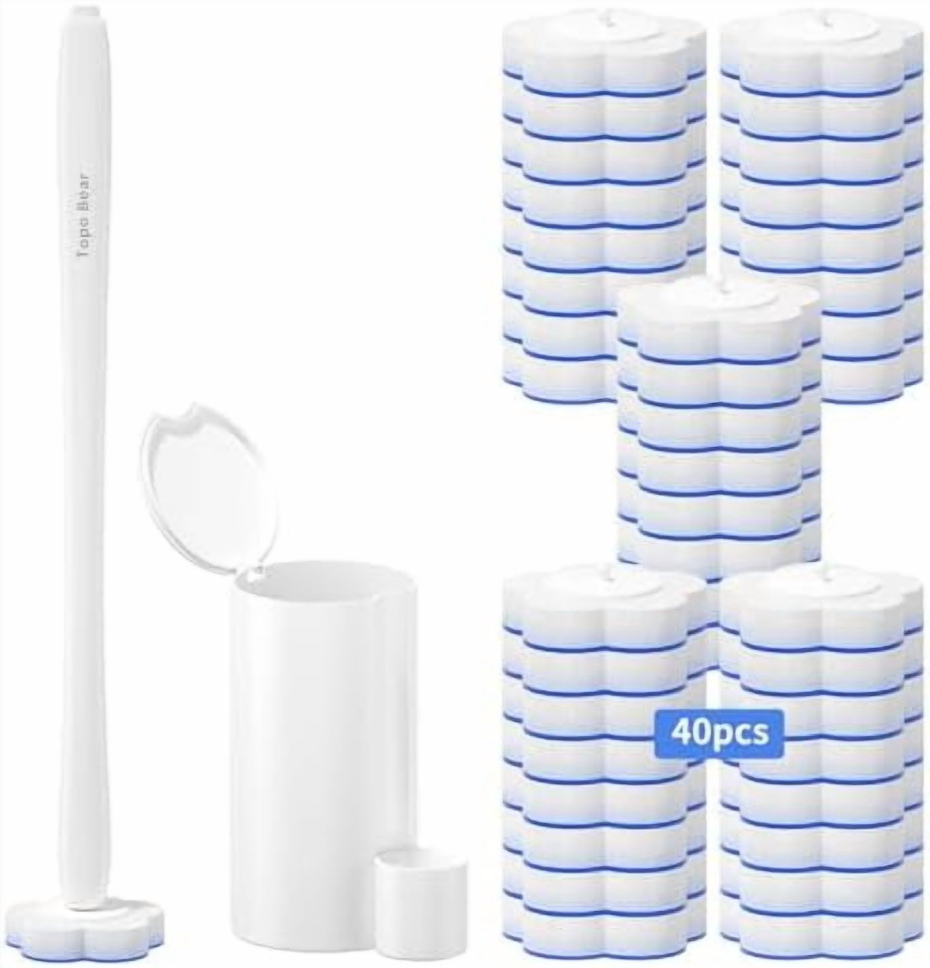 Disposable Toilet Bowl Brush with 40 Toilet Wand Refills, Toilet Bowl ...