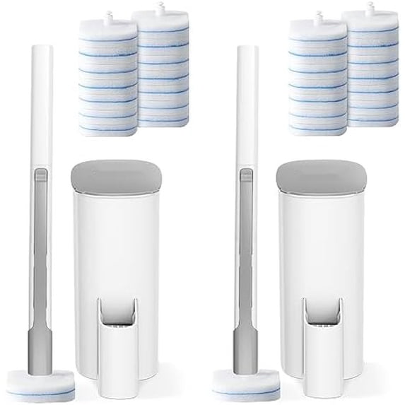 Disposable Toilet Brush 2 Pack- Toilet Bowl Cleaner, Toilet Cleaning ...