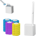 Disposable Toilet Brush with 24 PCS Replacement Heads , Toilet Wand Kit ...