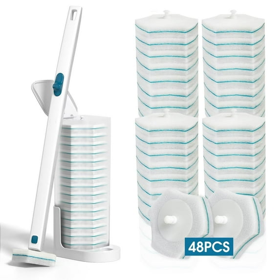 Disposable Toilet Brush with 48 PCS Refills, Disposables Toilets ...