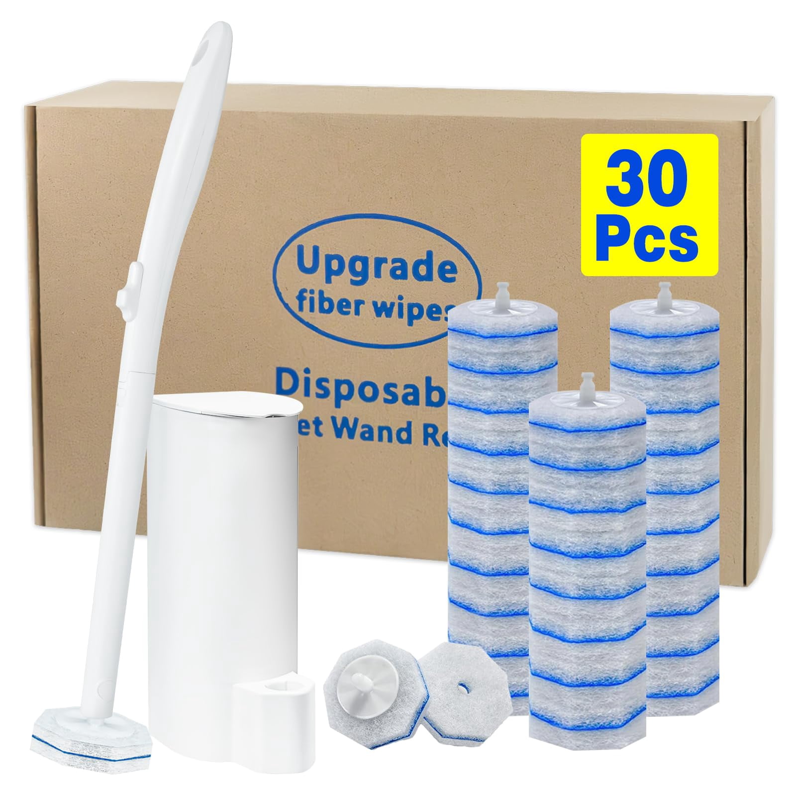 Disposable Toilet Brush And Holder Set With 30 Wand Refills For Clorox ...