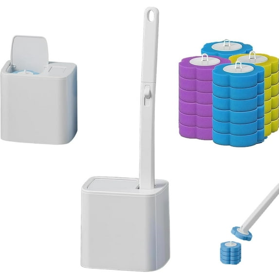 Disposable Toilet Brush, Snofrid Disposable Toilet Cleaner with Wand ...