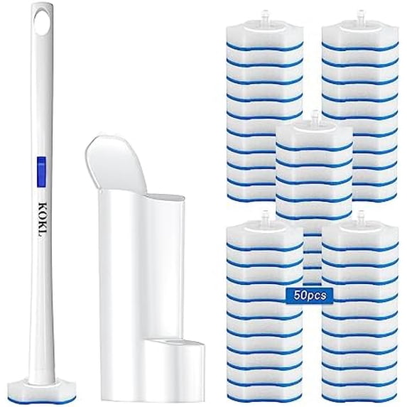 Disposable Toilet Brush, Toilet Bowl Cleaner Brush with 50PCS Toilet ...