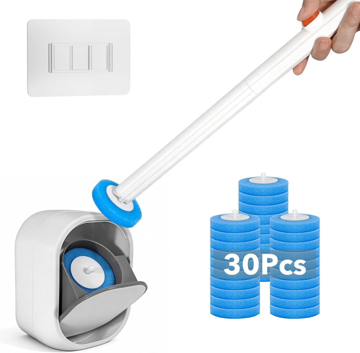 Wand Starter Kit, Wall-Mounted Auto-Closing Caddy with 30 Refills, Deep ...