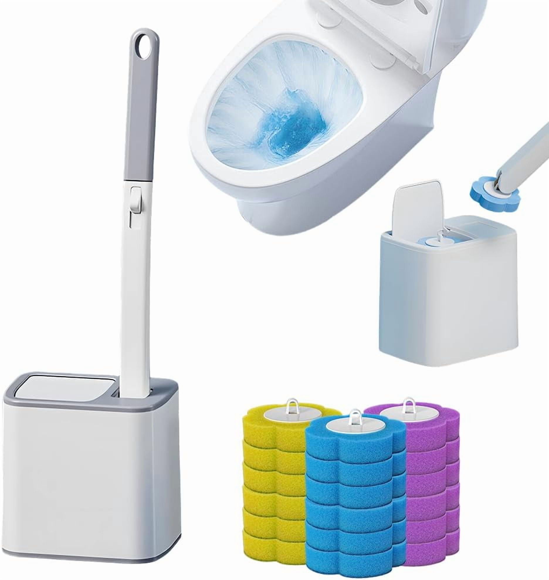 Disposable Toilet Cleaning System: Toilet Brush & Holder Kit with 18PCS ...