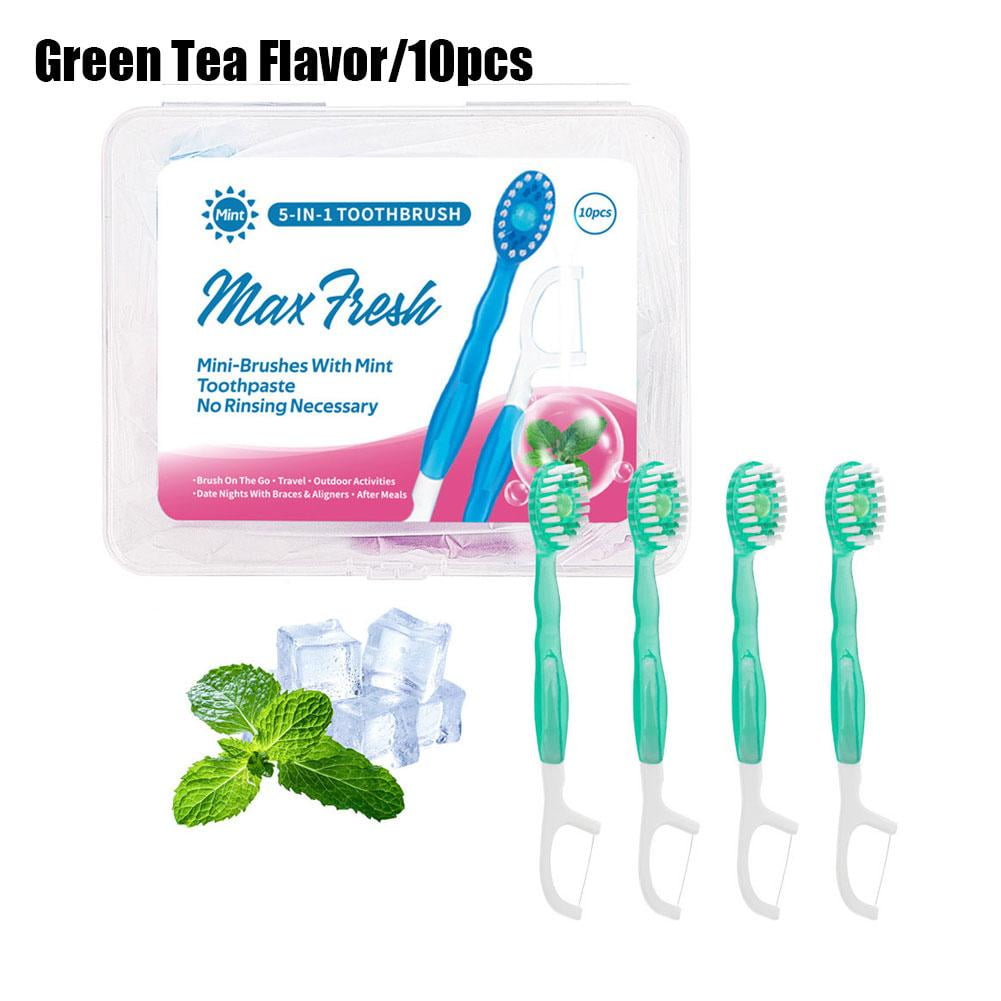 Disposable Toothbrushes with Toothpaste, 5-in-1 Tool(Mini Toothbrush ...