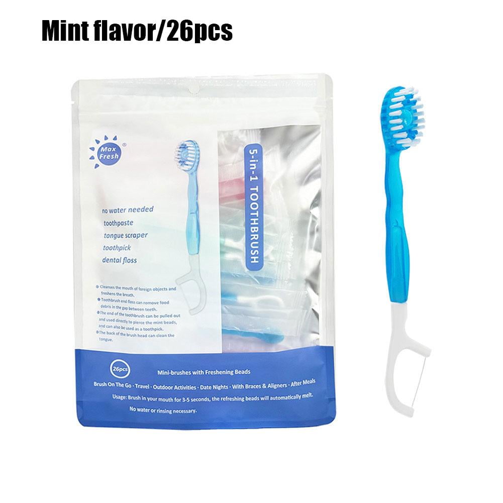 Disposable Toothbrushes with Toothpaste, 5-in-1 Tool(Mini Toothbrush ...