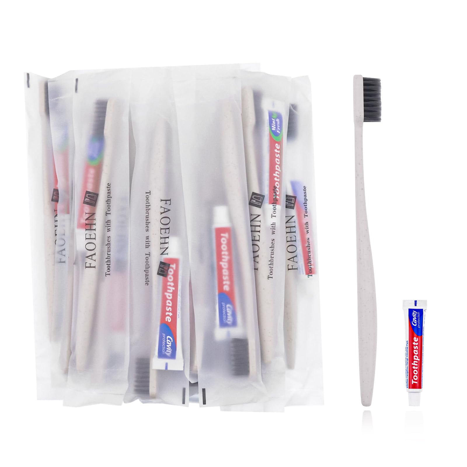 Disposable Toothbrushes with Toothpaste MMF7 Pack of 60,Straw Apricot ...