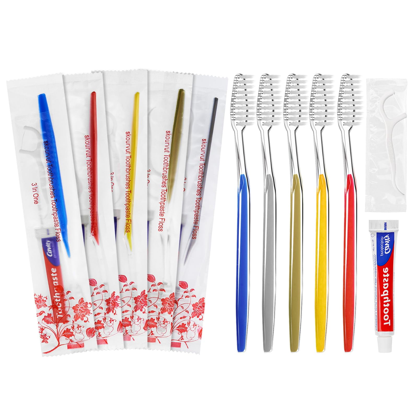 Disposable Toothbrushes with Toothpaste TSF6 and Floss Individually ...