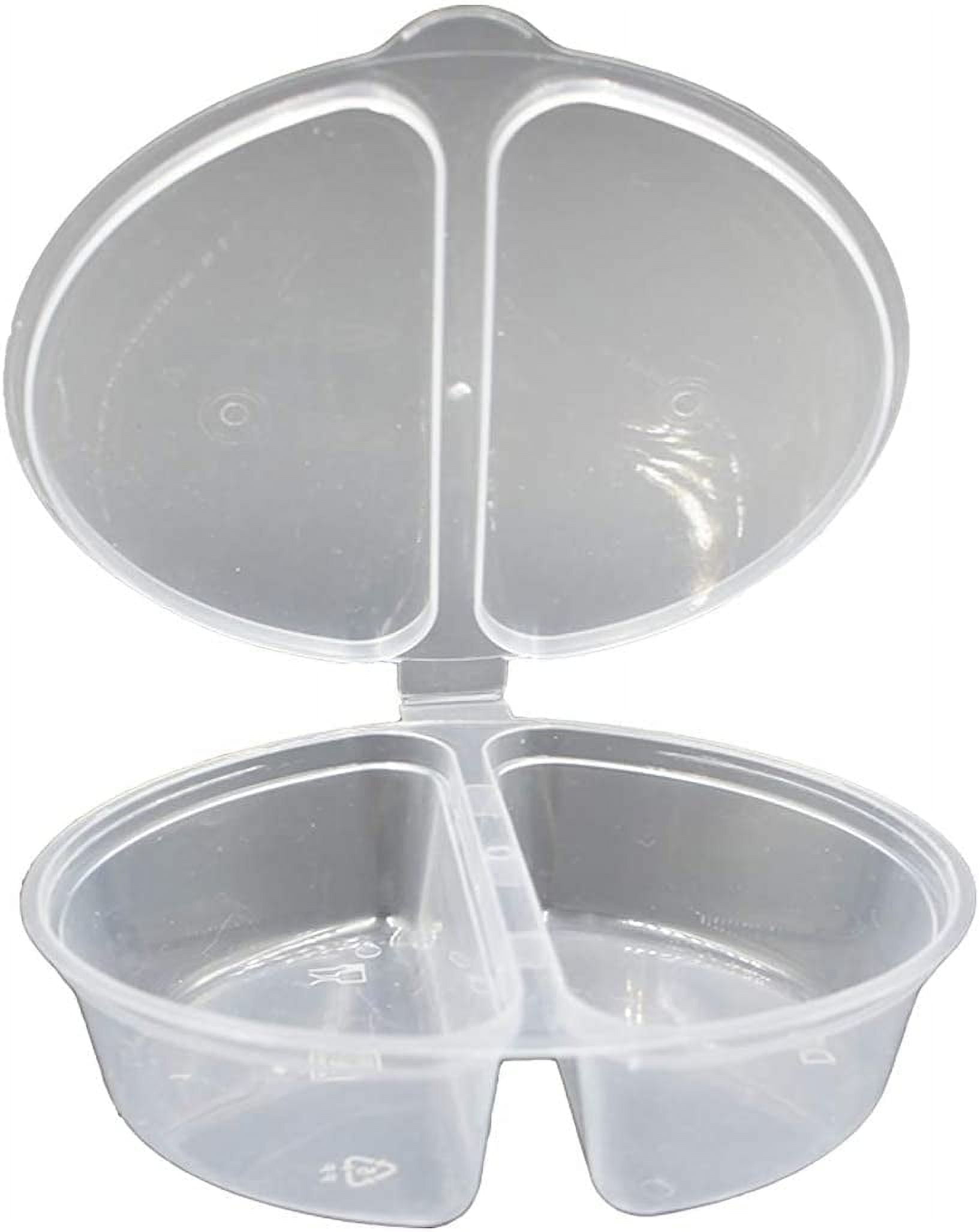 Disposable Two-Compartment Salad Dressing and Condiment Containers with ...