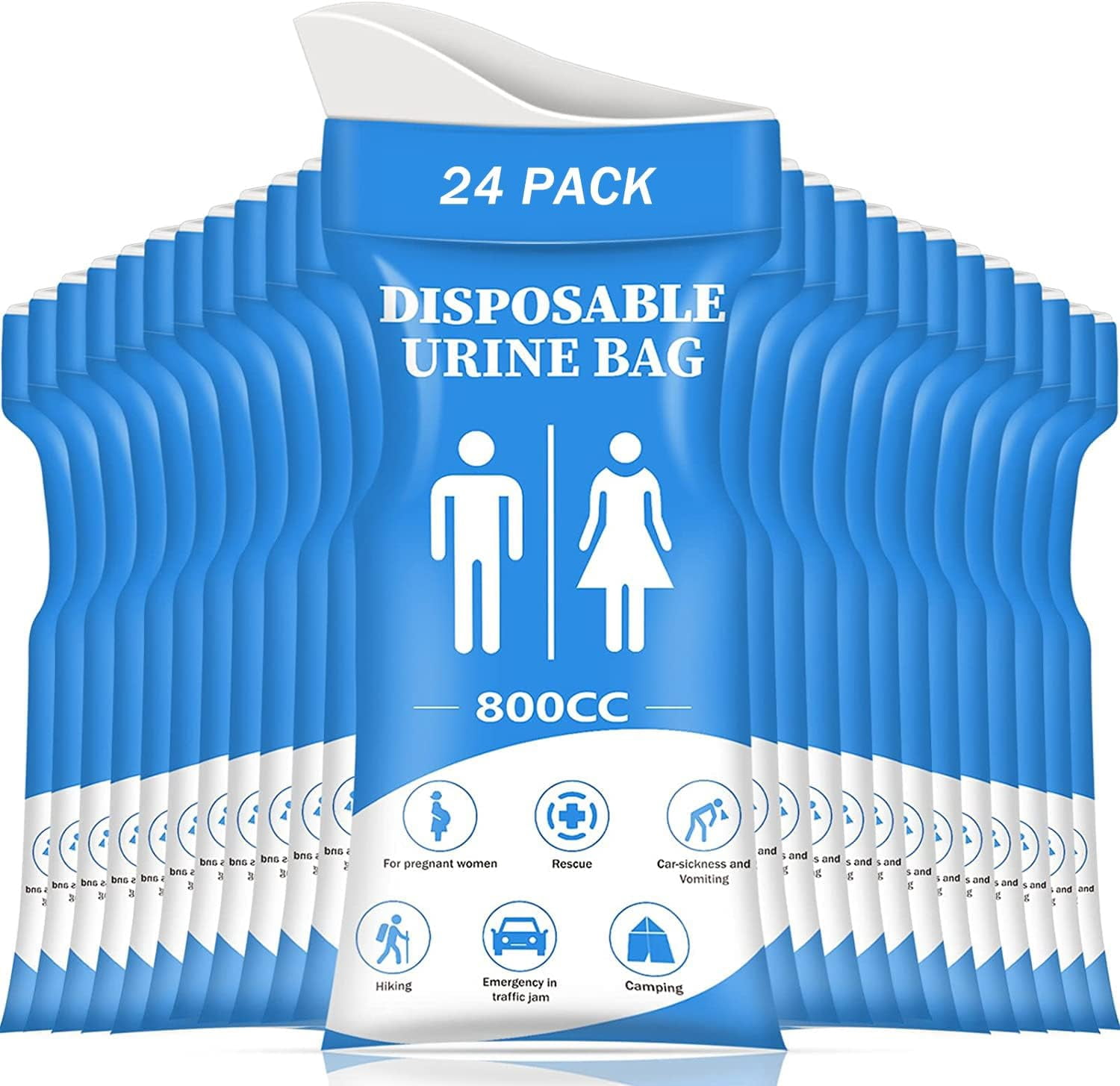 Disposable Urine Bag, 12/24 PCS Pee Bags for Travel for Women/Men ...