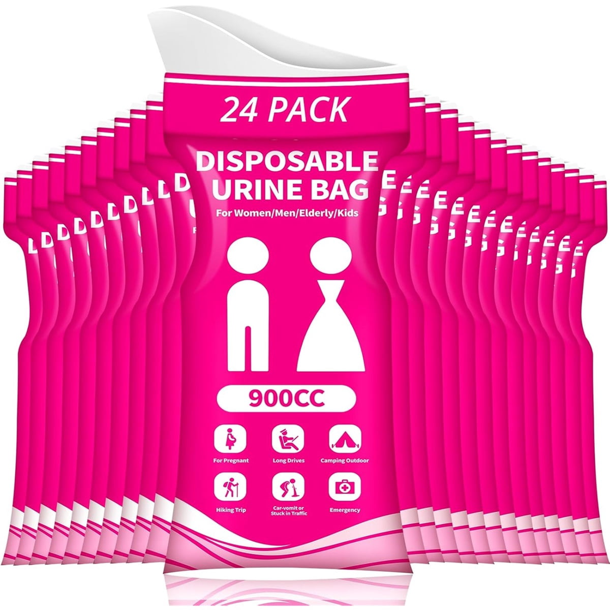 Disposable Urine Bag for Travel - 900ML Portable Pee Bags for Women Men ...