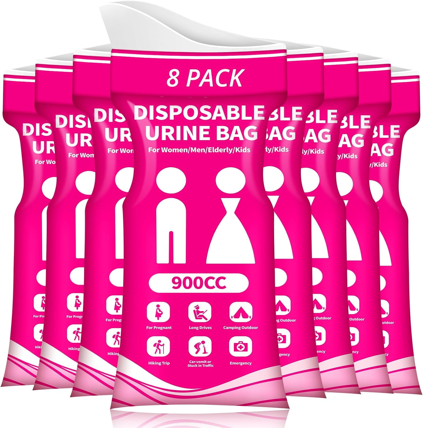 Disposable Urine Bag for Travel Traffic Jam - 900ML Portable Pee Bags ...