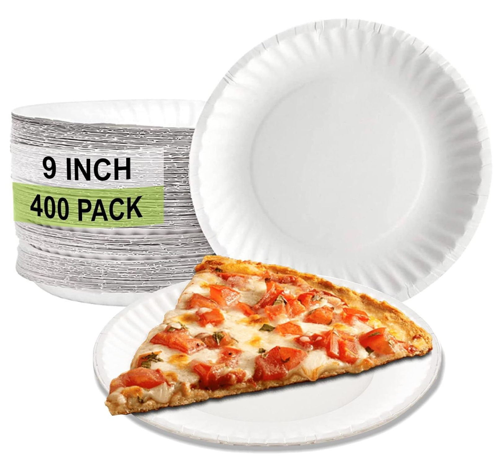 Disposable White 9-Inch Paper Plates Uncoated Large, Everyday ...