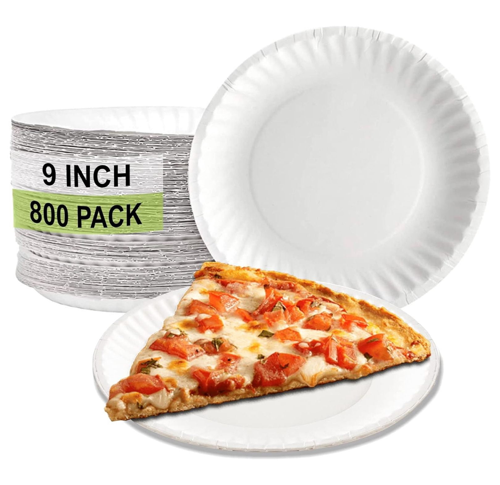 Disposable White 9-Inch Paper Plates Uncoated Large, Everyday ...