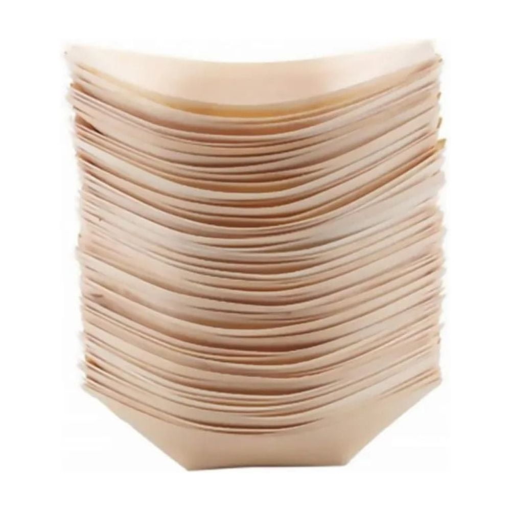Disposable Wooden Boat-shaped Sushi Plate Japanese Sushi Fries Octopus ...