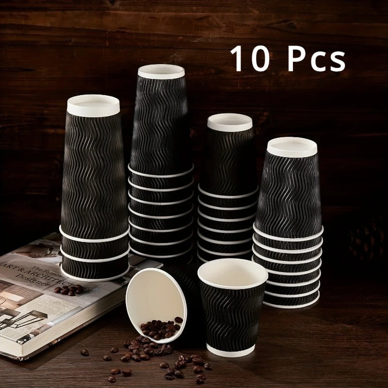 Disposable coffee cups with lids, Multi-functional corrugated coffee cups with straws (for ...