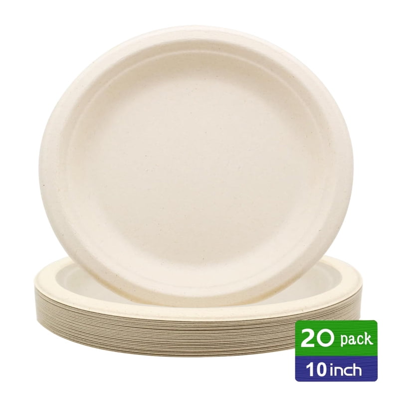 Disposable dinner plates biodegradable pulp plates bamboo fiber round ...