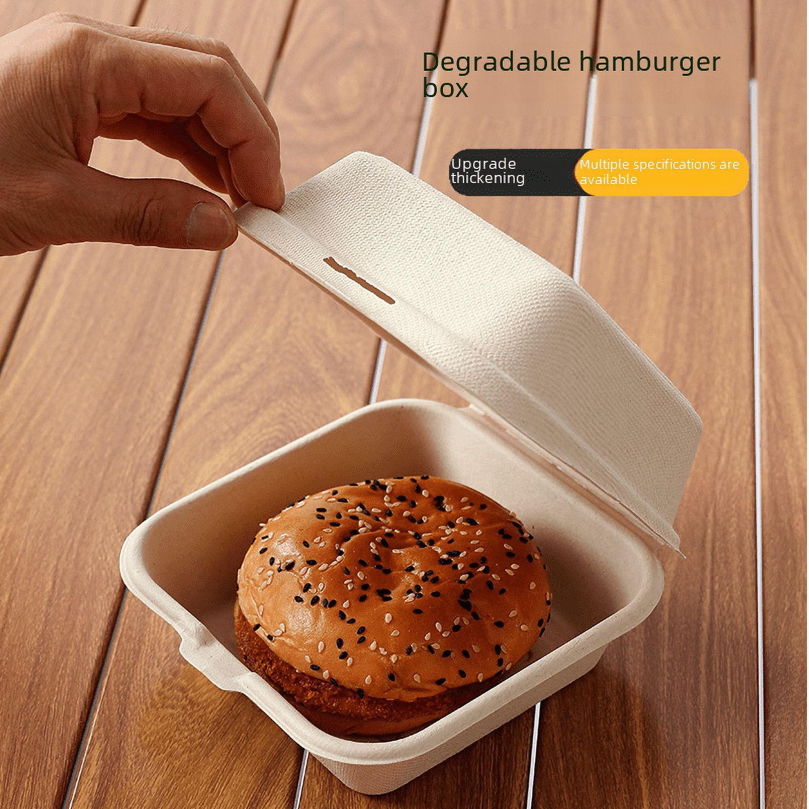 Disposable packing box lock box take-out lunch box pulp hamburger lunch ...