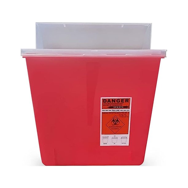 EZGOODZ Disposal Container Pack of 20, Translucent Red Sharps Bio ...