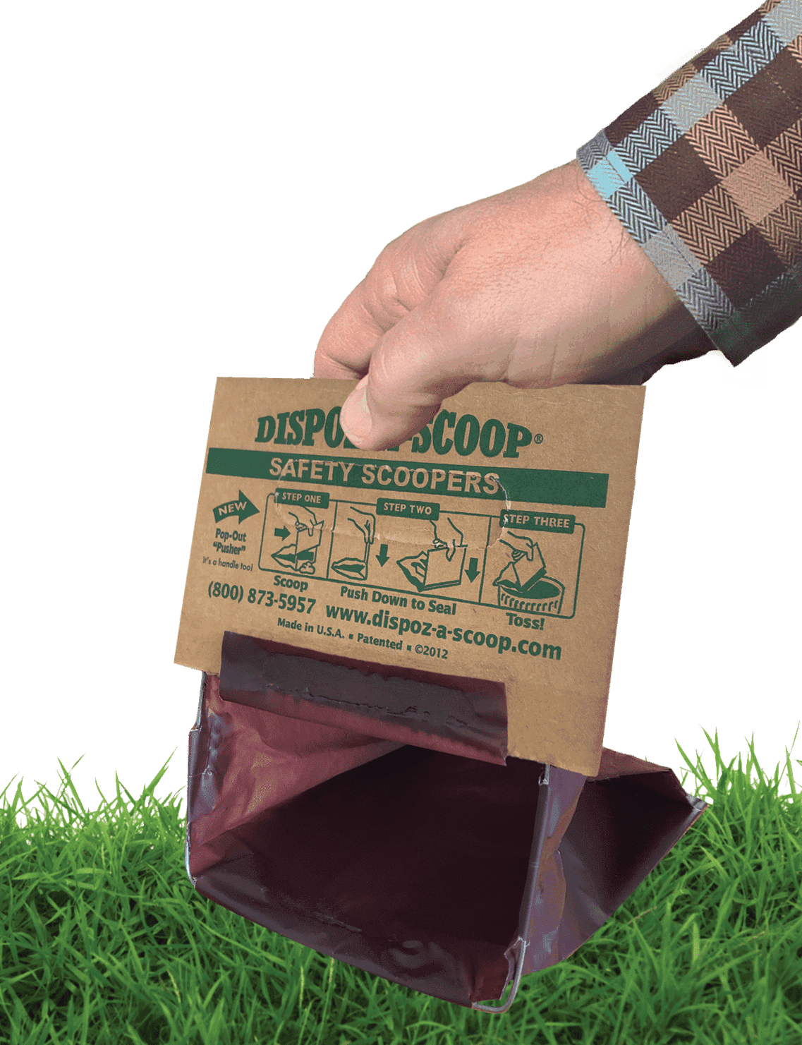 Dispoz-A-Scoop "Scoop-Seal-Dispose” Dog Poop Scooper; Scooper with Bag ...