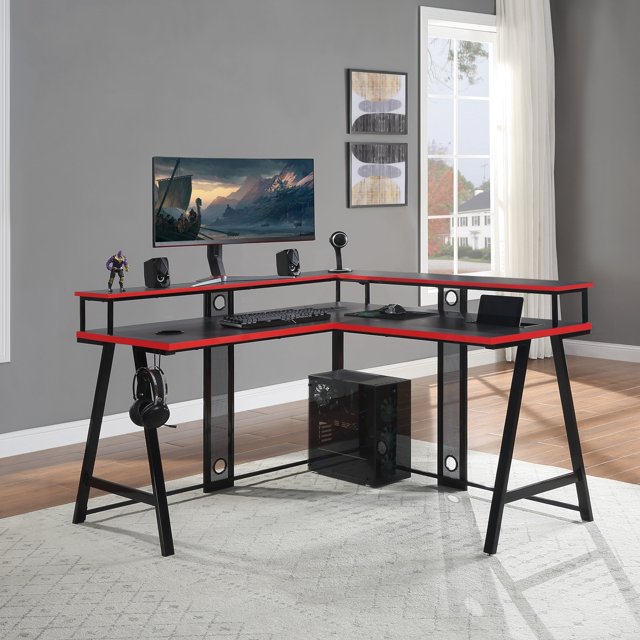 Disruptor L-Shape Gaming Desk in Metal Black - Walmart.com