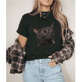 Dissociated Black Cat Funny Internet Meme Sarcastic Humor Unisex T ...