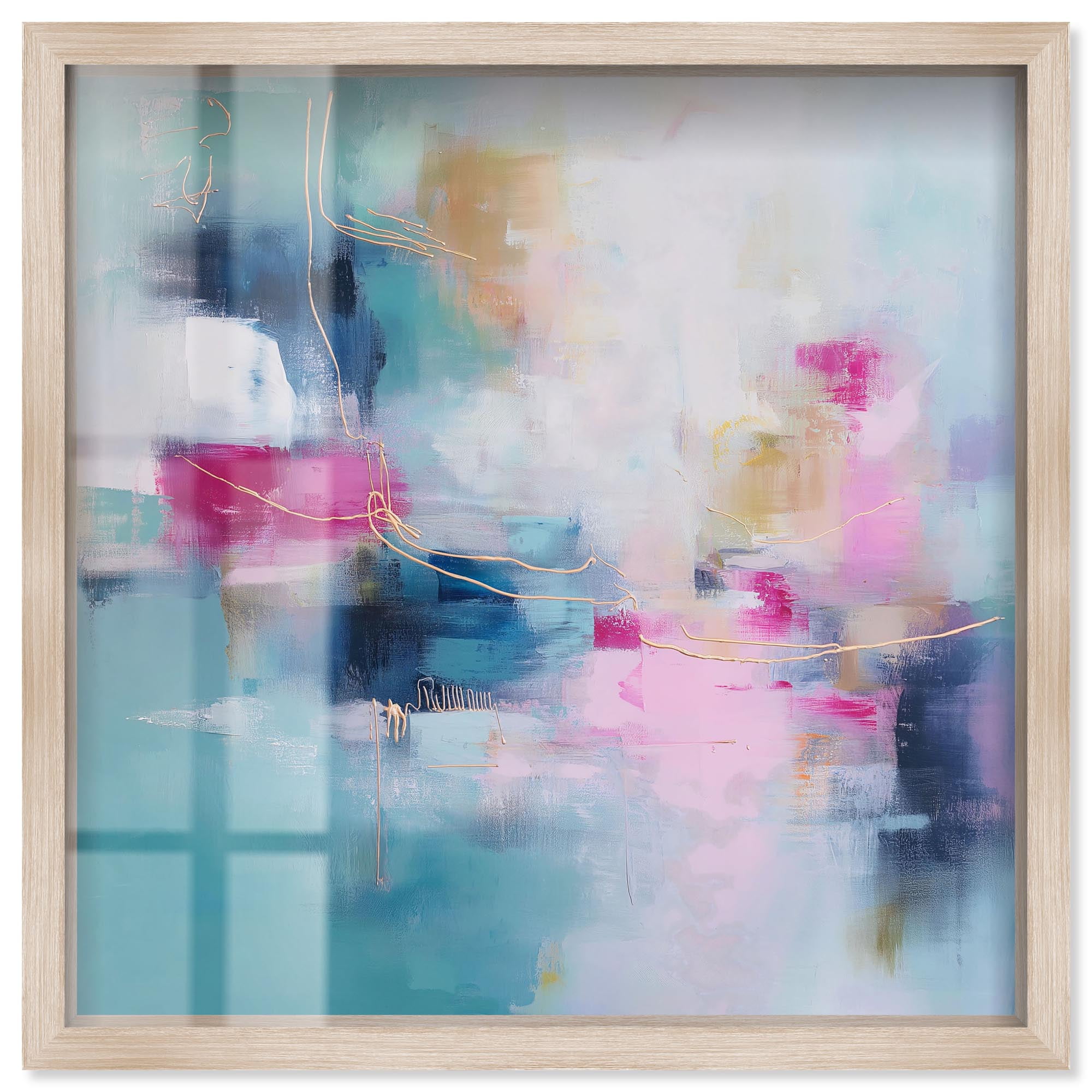 Dissolve Colors Shadowbox Print Blue Wall Decor by Art Remedy, Blonde ...