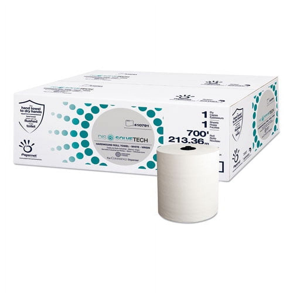 DissolveTech Paper Towel, 1-Ply, 7.5" x 700 ft, White, 6 Rolls/Carton ...