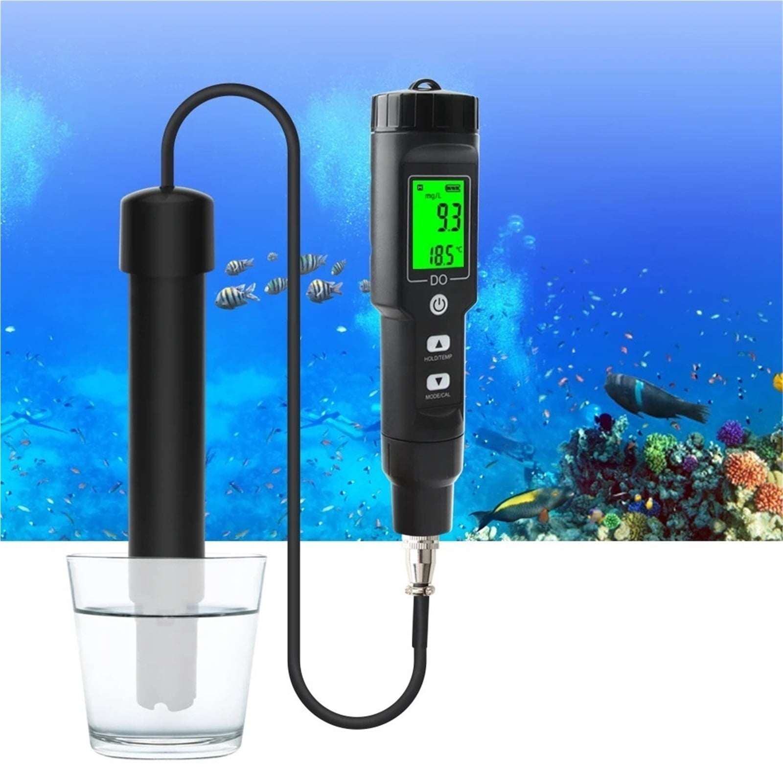 Dissolved Oxygen Meter Aquarium DO Tester Seawater Freshwater ...