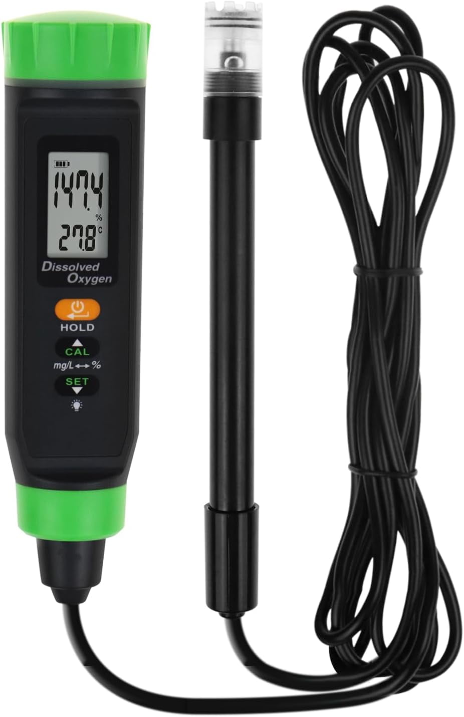 Dissolved Oxygen Meter with ATC Portable DO Meter with Long Cable ...