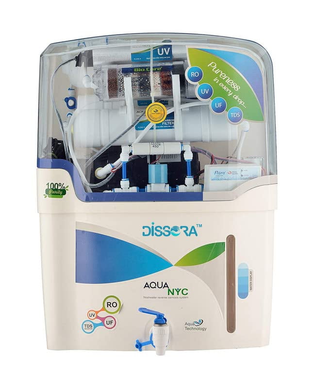 Dissora NYC Plus RO UV B12 Alkaline Water Purifier 15 L Storage 100 GPD ...