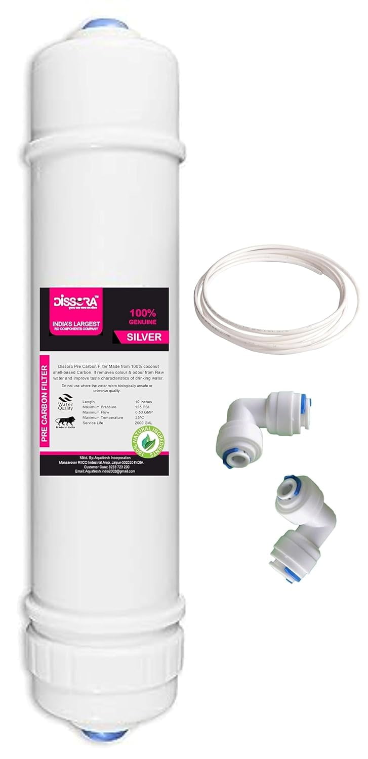 Dissora Silver 10 Inch Inline Pre Carbon Block Filter Cartridge ...