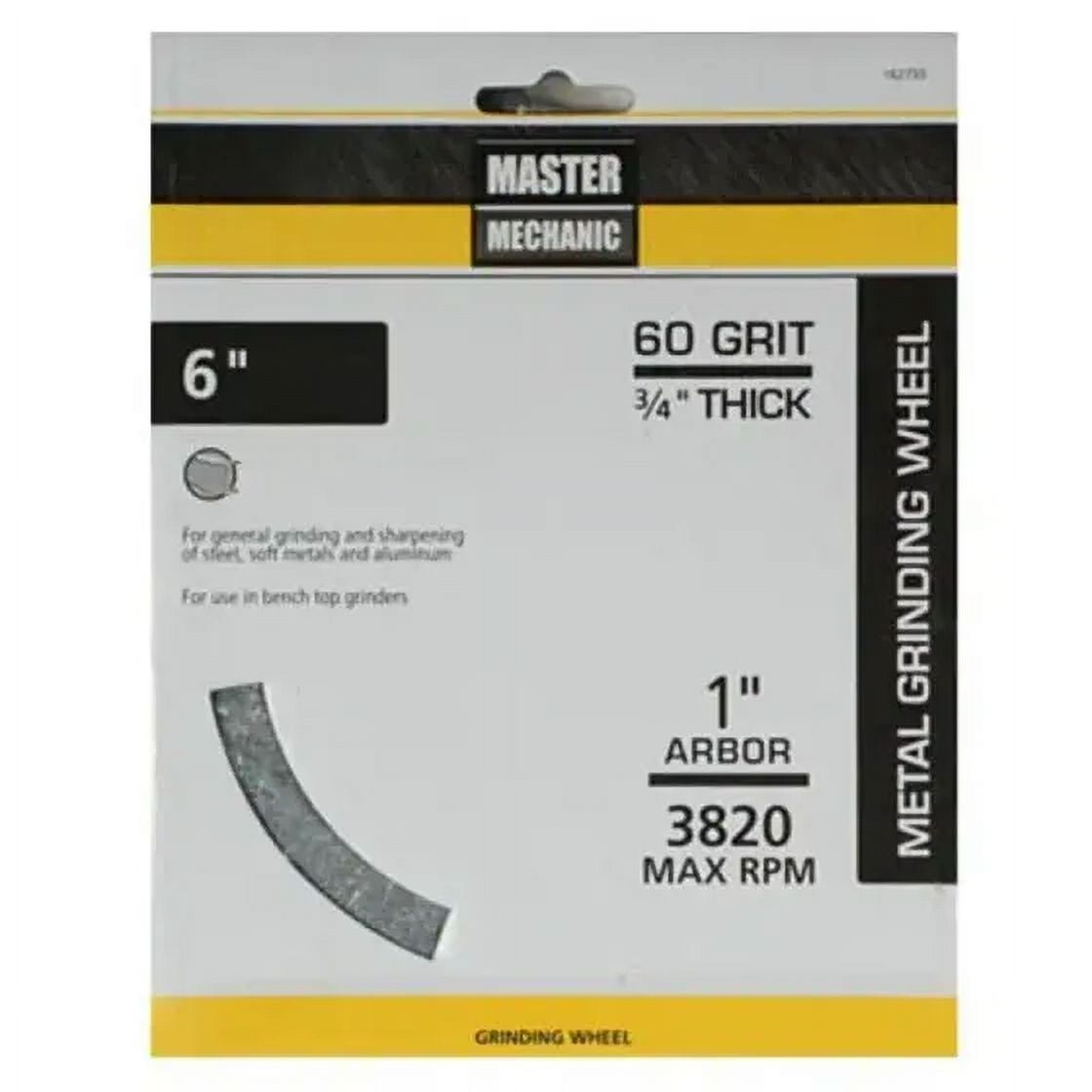 Disston 162755 Master Mechanic 6 Inch Metal Grinding Wheel 60 Grit With ...