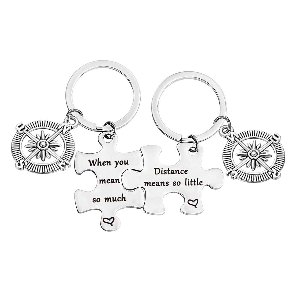 Distance Means So Little When You Mean So Much Keychain Set Long ...