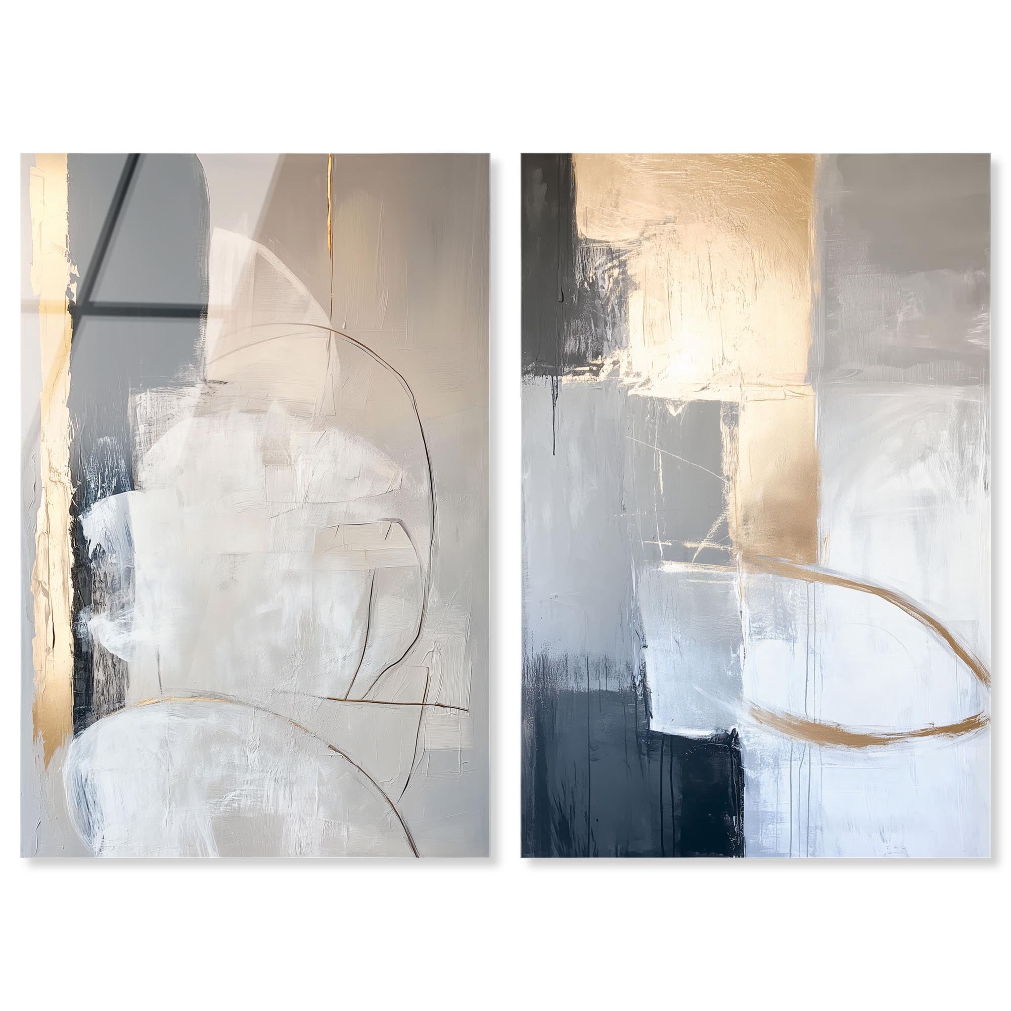 Distant Gilded Shores Duo Acrylic Print Living Room Decor by Art Remedy ...