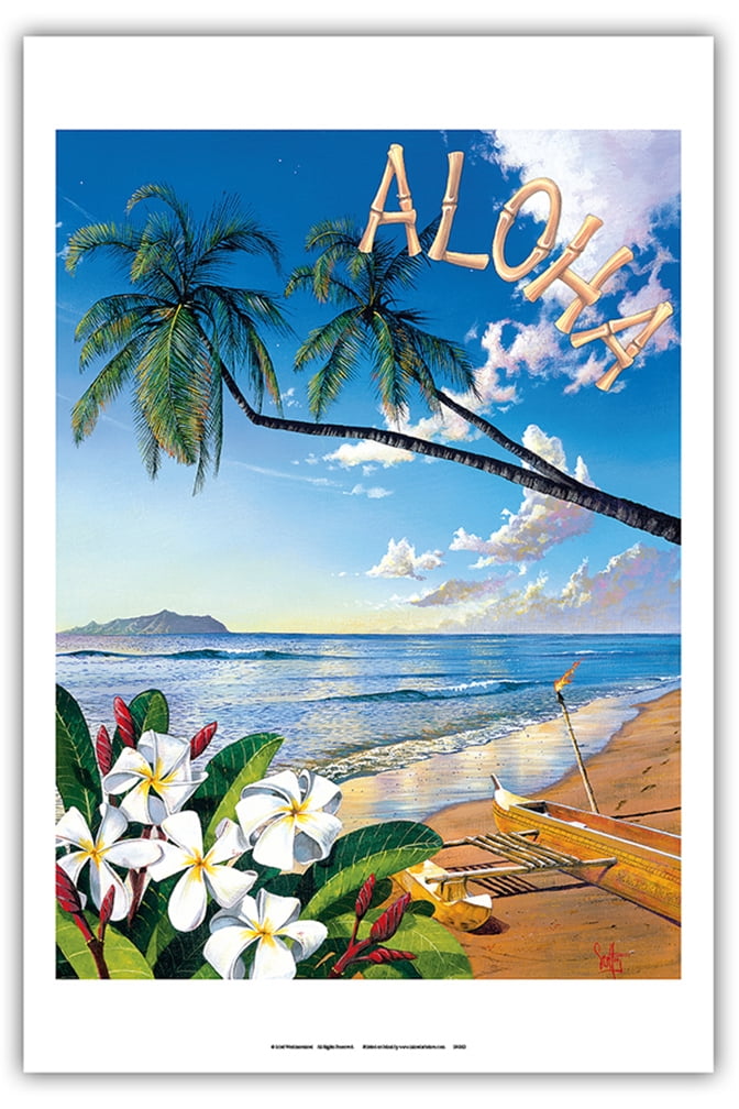 Distant Shores - Aloha - Hawaiian Island Paradise Ocean View - From an Original Color Painting ...