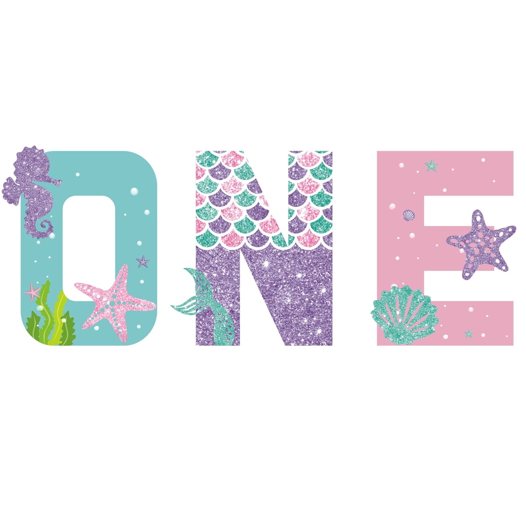 Distaratie Mermaid ONE Letter Sign Big Mermaid First Birthday ...