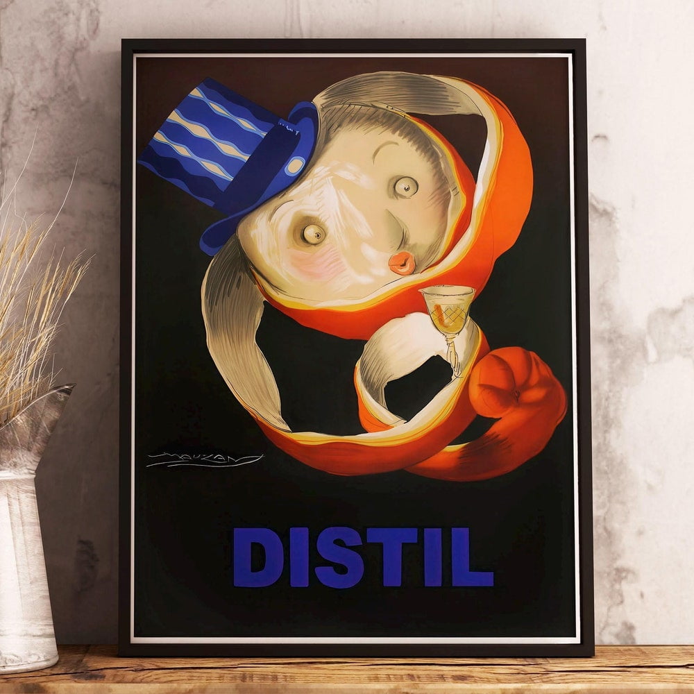Distil Mauzan Orange Peel Vintage Poster By Achille Lucien Mauzan - Bar ...